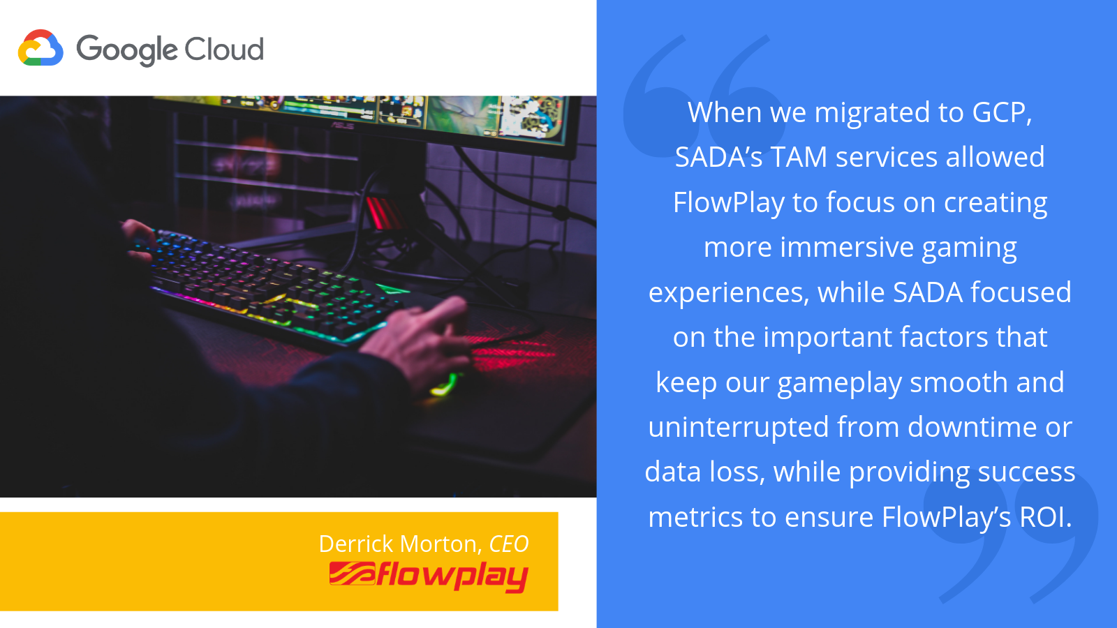 SADA’s TAM Services Help FlowPlay Get ROI on Google Cloud Platform