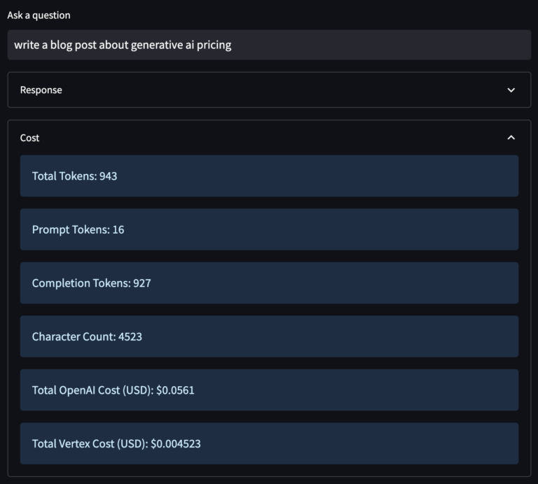 Comparison of AI pricing between OpenAI and Google AI | SADA